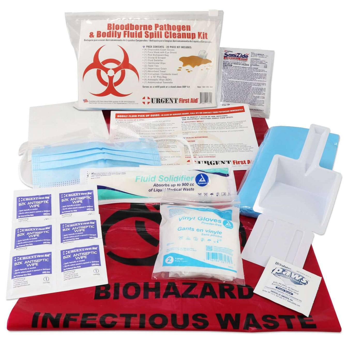 Bodily Fluid Clean Up Pack 22 Piece – Urgent First Aid®