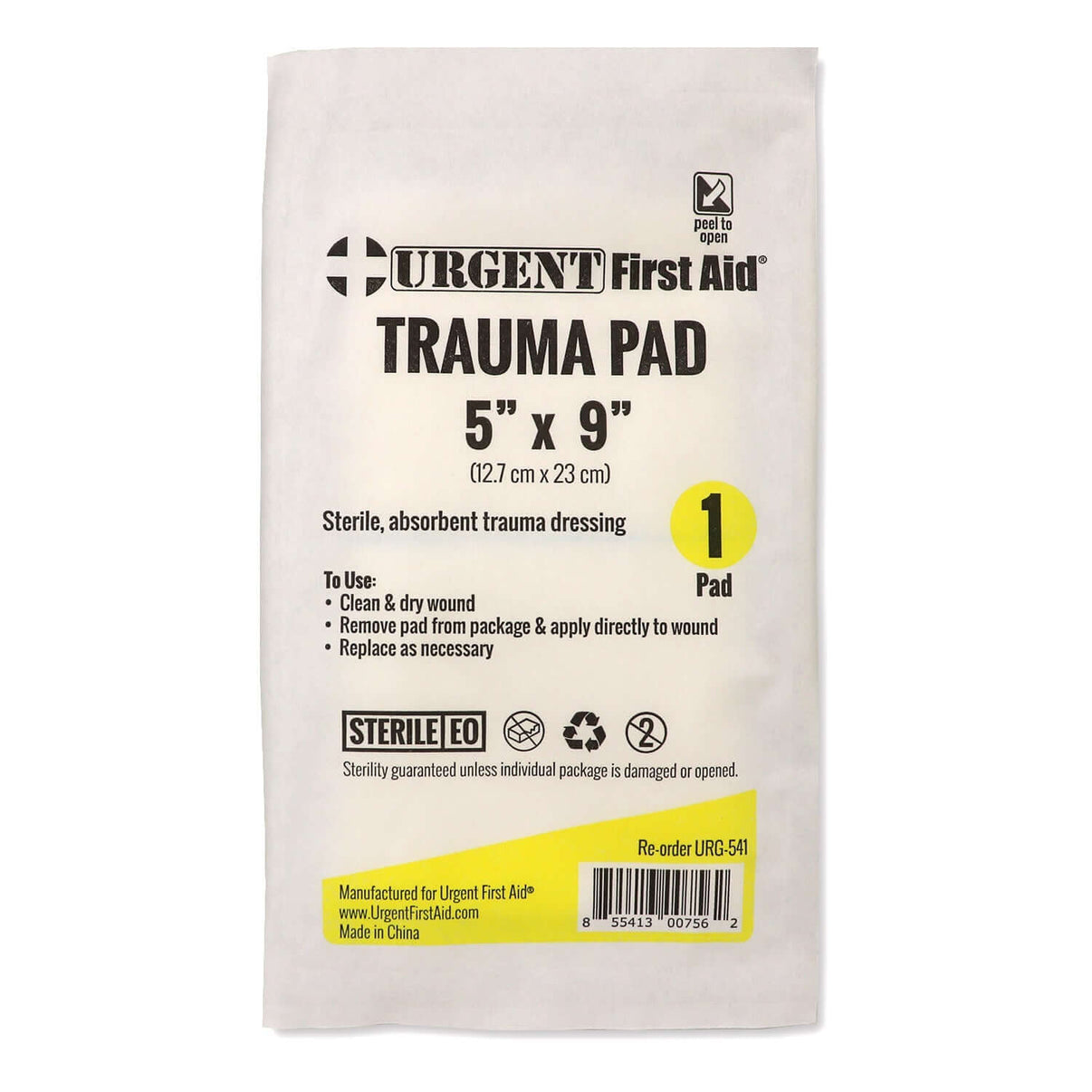 ABD Trauma Pad 5 x 9 inch Sterile – Urgent First Aid®